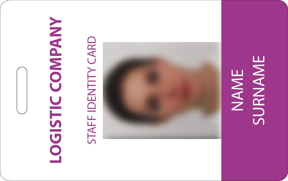 Plastic badge with standard card size