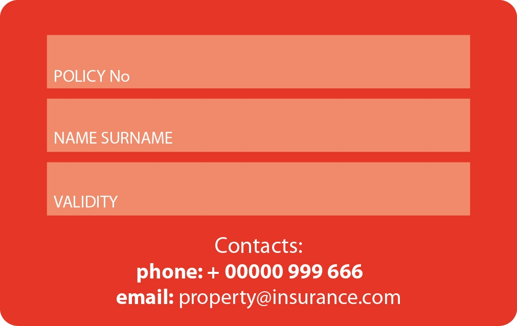 Plastic Insurance cards